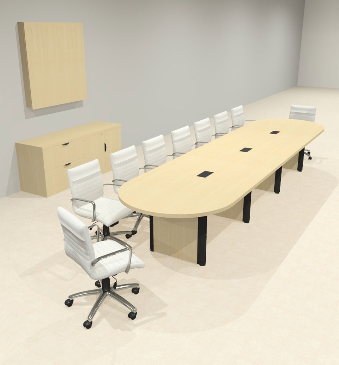 Racetrack Cable Management 16' Feet Conference Table, #OF-CON-CRP26 ...