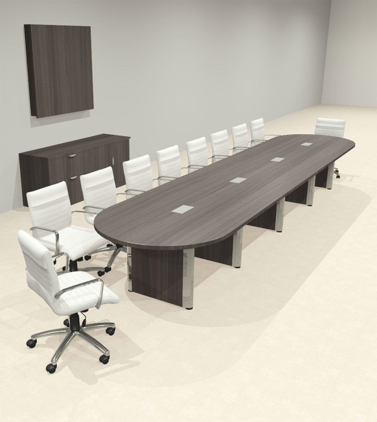 Racetrack Cable Management 18' Feet Conference Table, #OF-CON-CRP40 ...