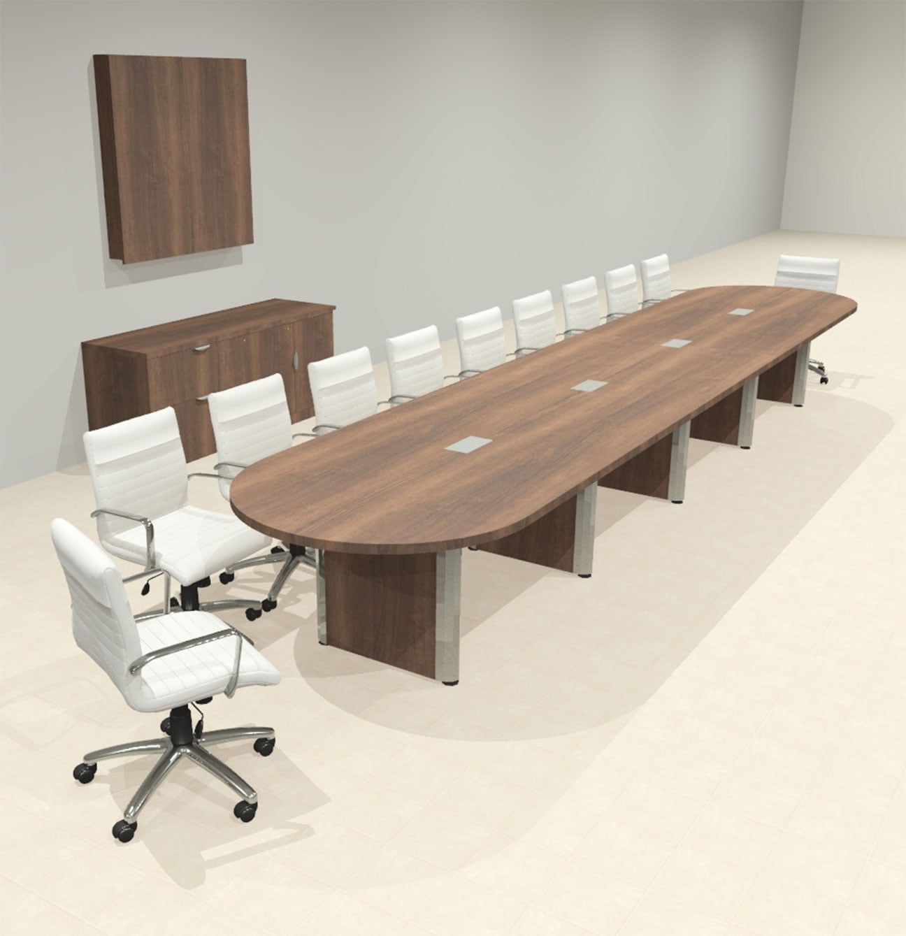 Racetrack Cable Management 20' Feet Conference Table, #OF-CON-CRP44 ...