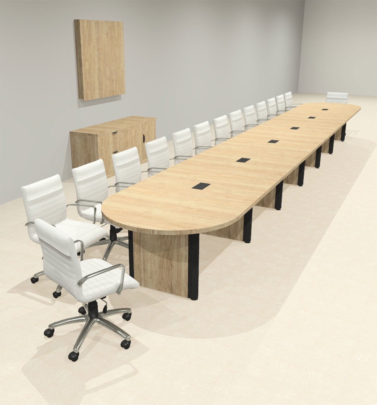 Racetrack Cable Management 28' Feet Conference Table, #OF-CON-CRP75 ...