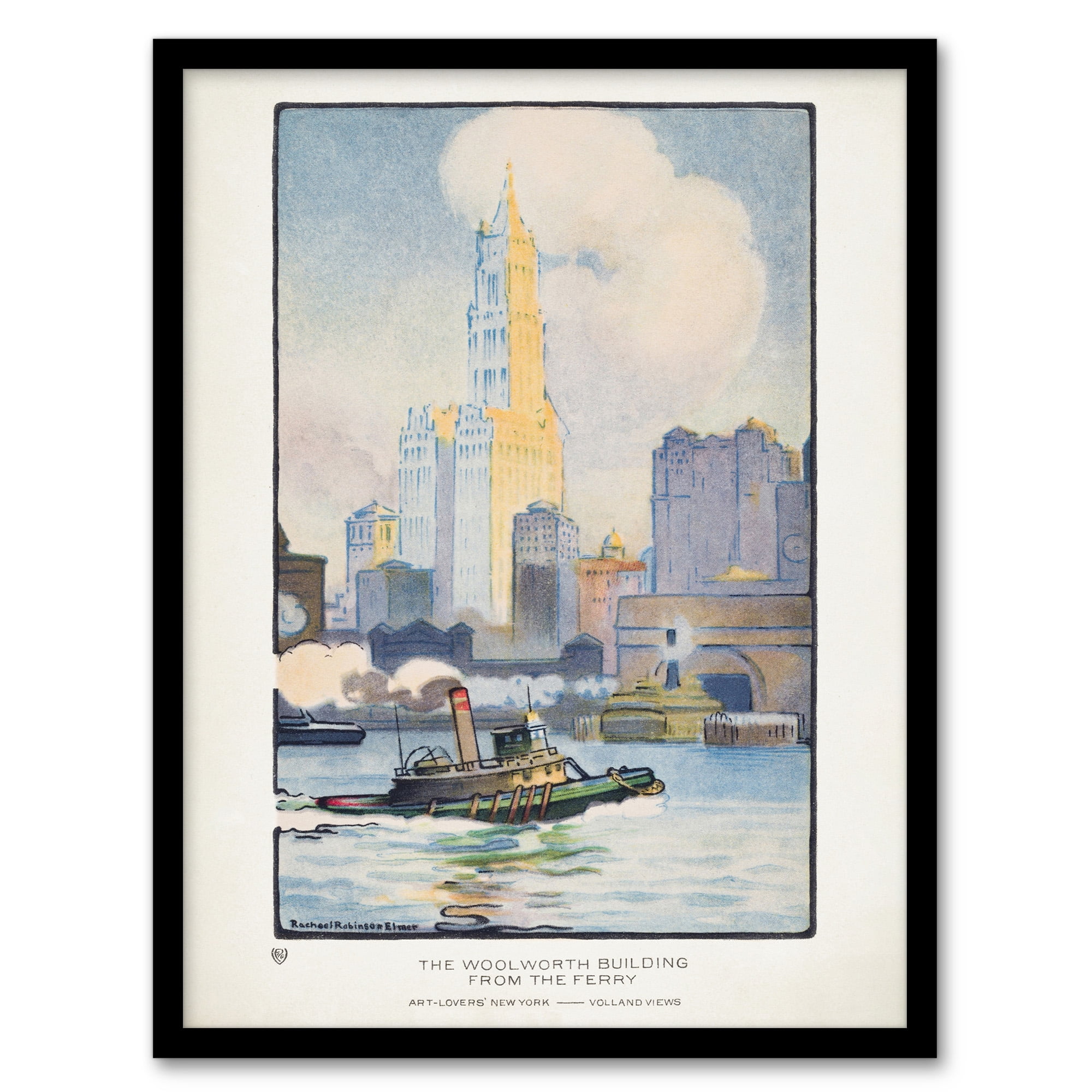Rachael R Elmer The Woolworth Building from the Ferry Framed Wall Art ...