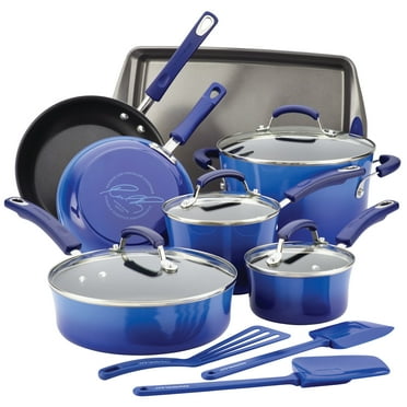 Mainstays Ceramic Nonstick 12 Piece Cookware Set, Teal Ombre - Walmart.com