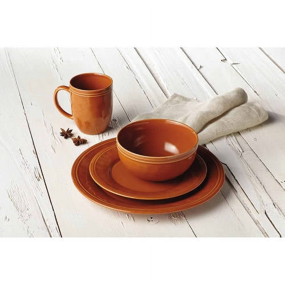 Rachael Ray 16-Piece Cucina Stoneware/Ceramic Dinnerware Set, Pumpkin ...