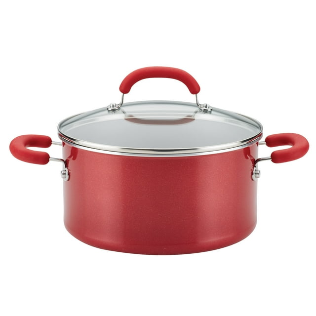 Rachael Ray 6 Qt Create Delicious Aluminum Nonstick Stockpot, Red ...