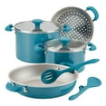 Rachael Ray 8 Piece Get Cooking! Stackable Nonstick Pots and Pans ...