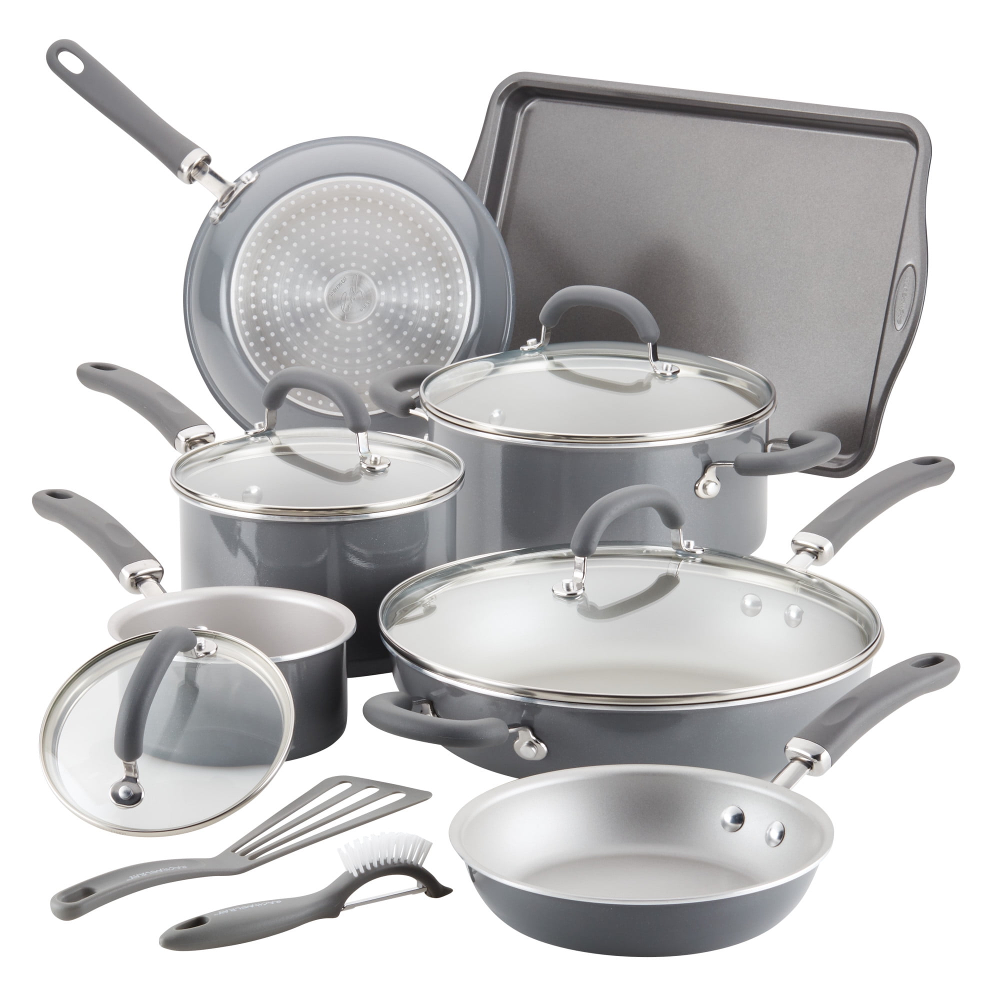 Rachael Ray 13 Piece Nonstick Cookware Set, Stainless Steel Pots and ...