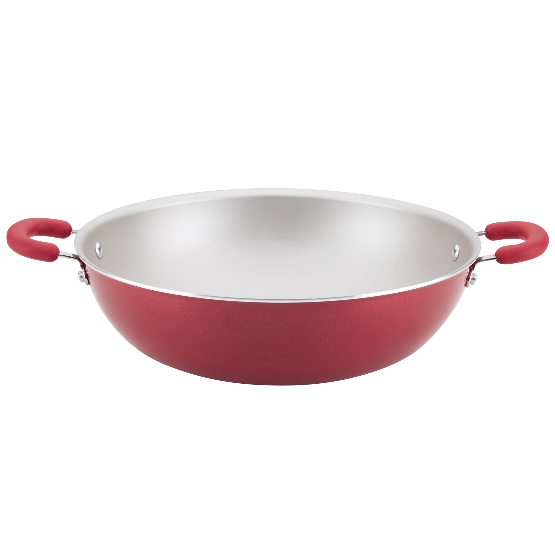 Rachael Ray Create Delicious Aluminum Nonstick Wok, 14.25-Inch, Red ...