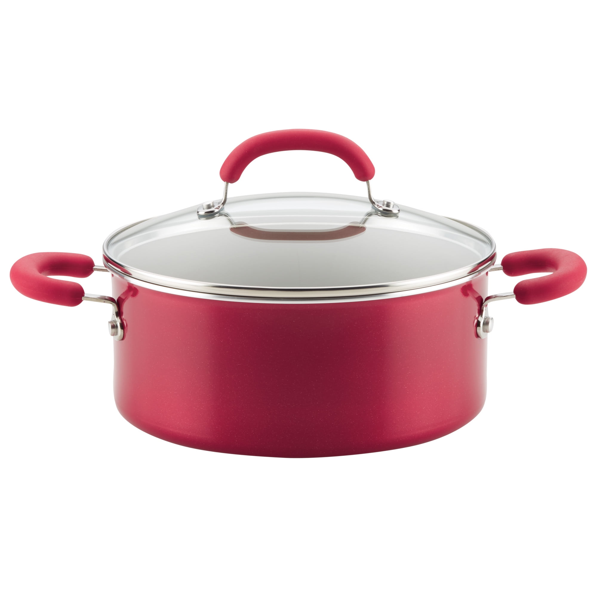 Rachael Ray Create Delicious Aluminum Nonstick Dutch Oven, 5-Quart, Red ...