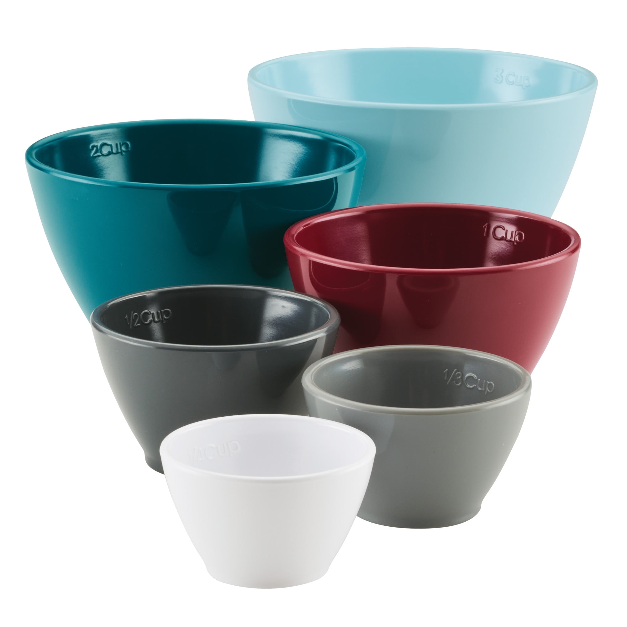 Rachael Ray 6-Piece Durable Melamine Nesting Measuring Cups, Assorted ...