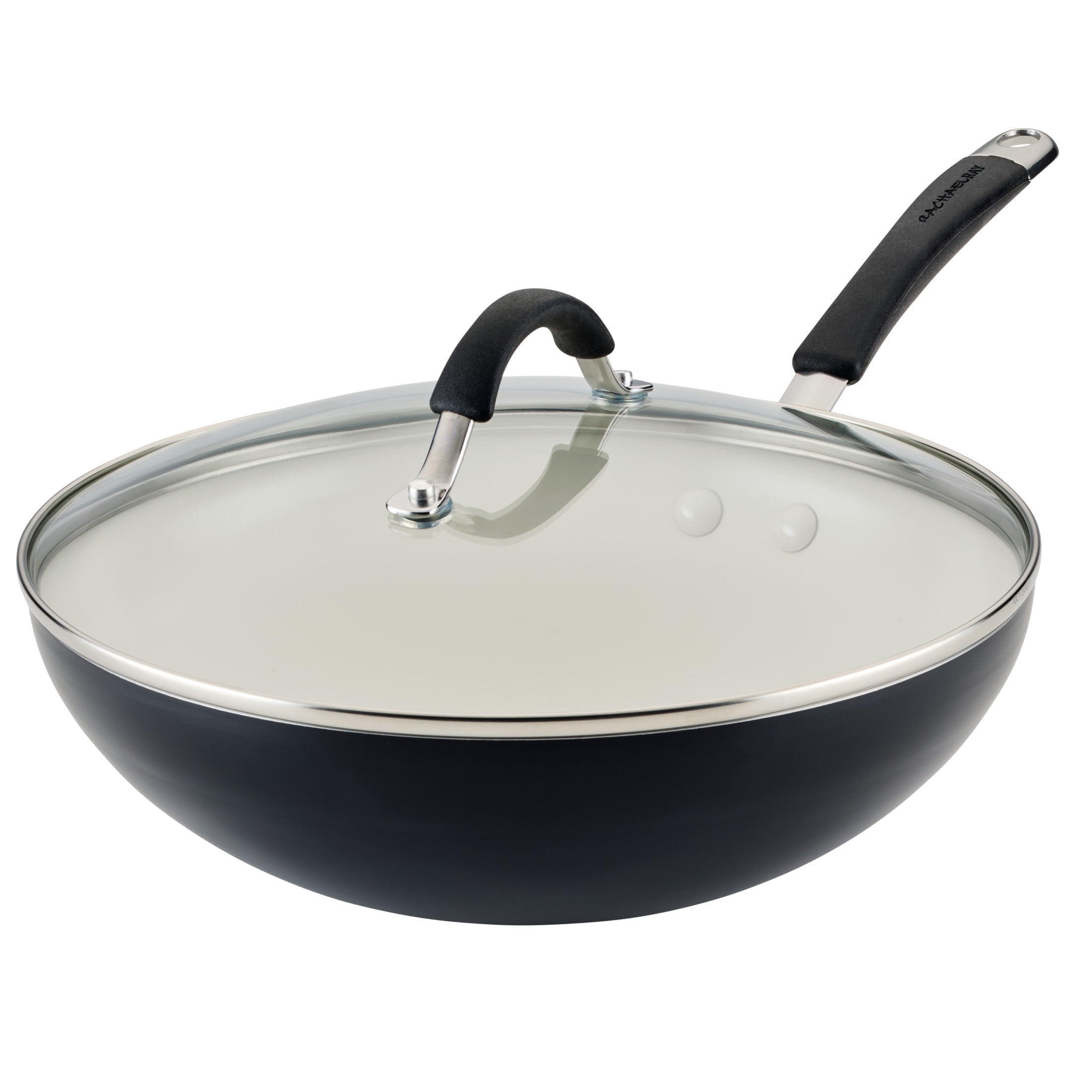 Rachael Ray Cucina 11 inch Ceramic Nonstick Stir Fry Pan with Lid ...