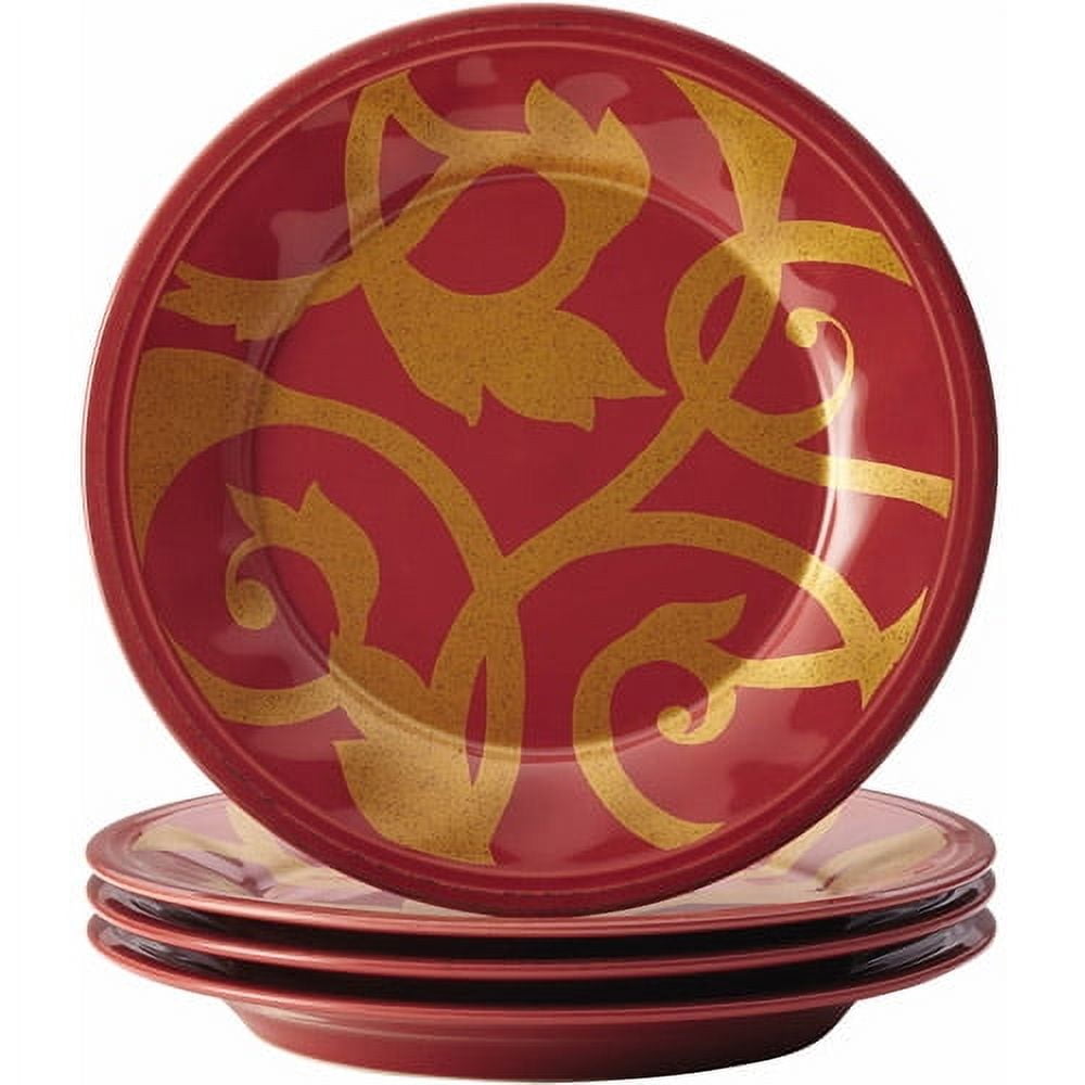 Rachael Ray Dinnerware Gold Scroll 4-Piece Salad Plate Set - Walmart.com