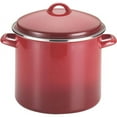 Rachael Ray Enamel On Steel 12 Quart Stockpot with Lid, Red Gradient ...