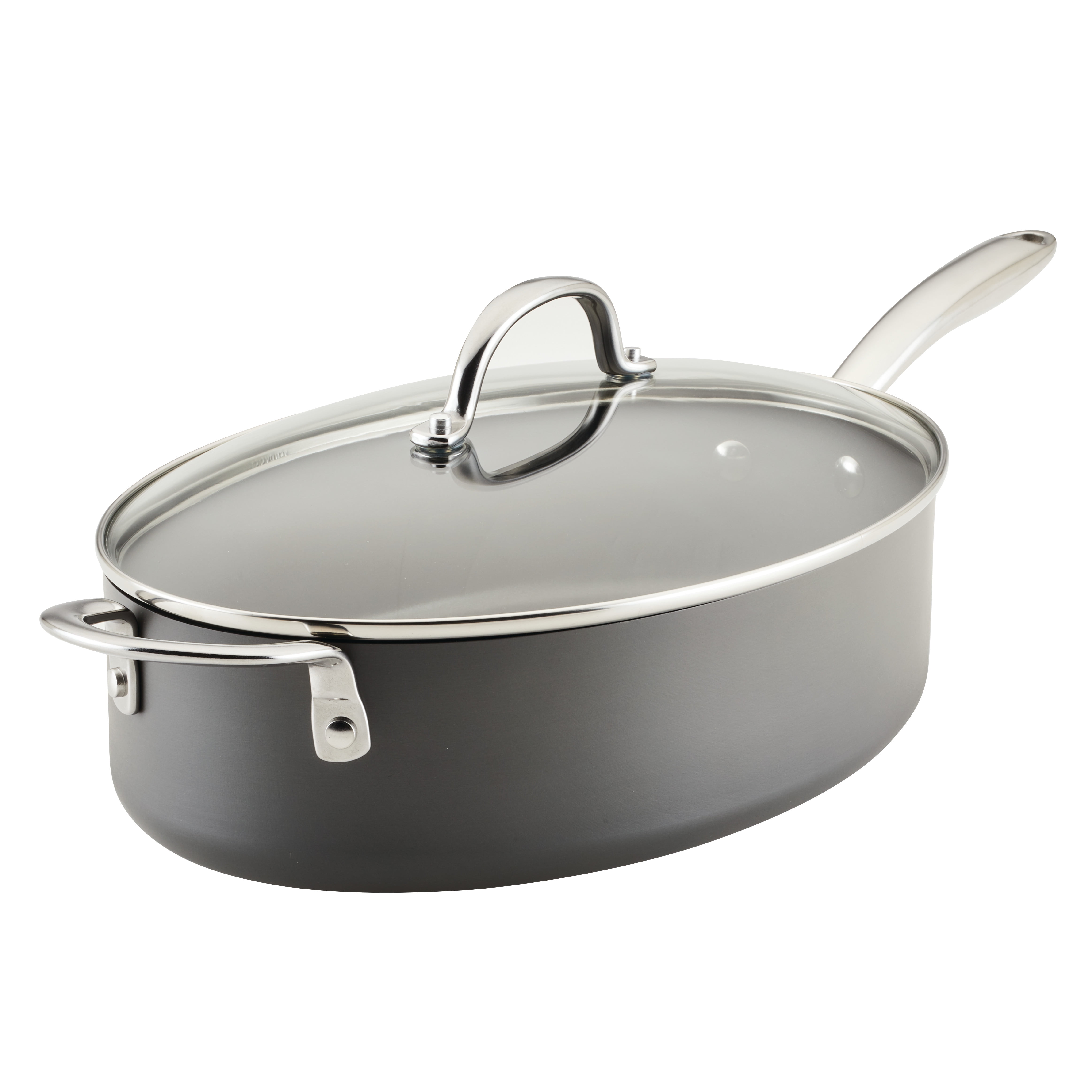 Rachael Ray 5 qt Hard Anodized Nonstick Oval Saute Pan, Oven Safe ...