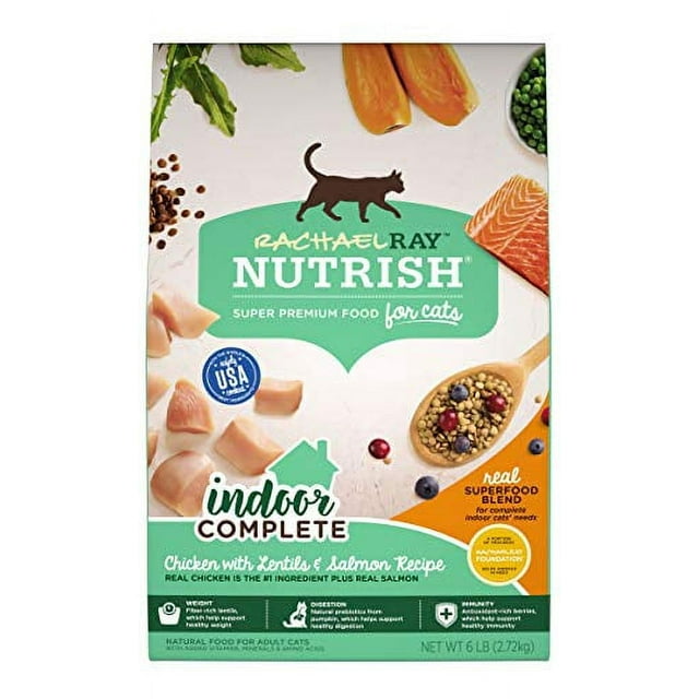 Rachael Ray Nutrish Indoor Complete Natural Cat Food, Chicken, Lentils ...