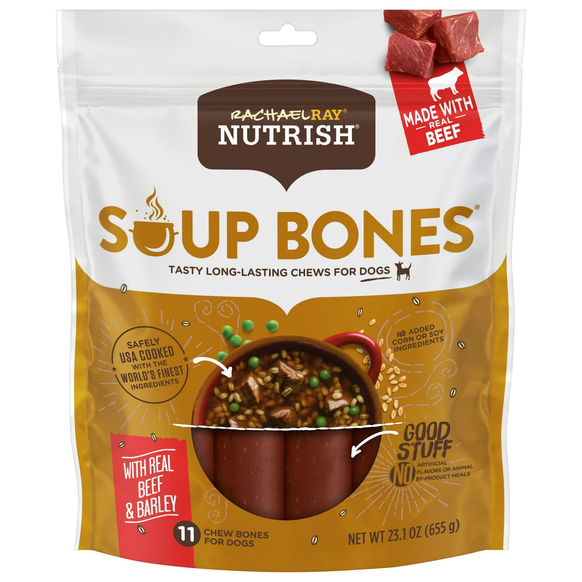 Rachael Ray Nutrish Soup Bones with Real Beef & Barley, 11 Dry Dog ...