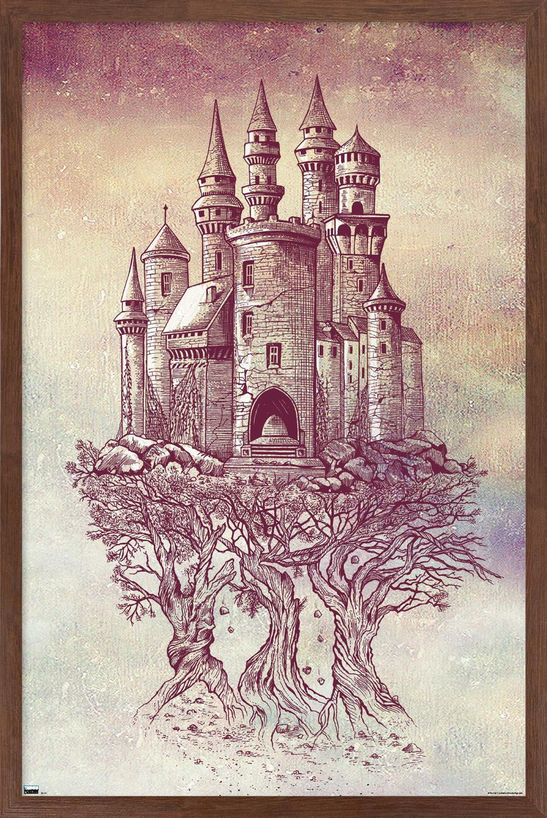 Rachel Caldwell - Castle in Trees Wall Poster, 14.725" x 22.375" Framed - Walmart.com