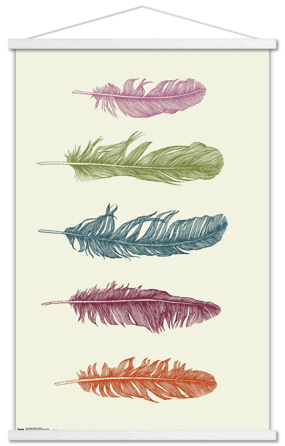Rachel Caldwell - Feathers Wall Poster with Wooden Magnetic Frame, 22.375" x 34" - Walmart.com