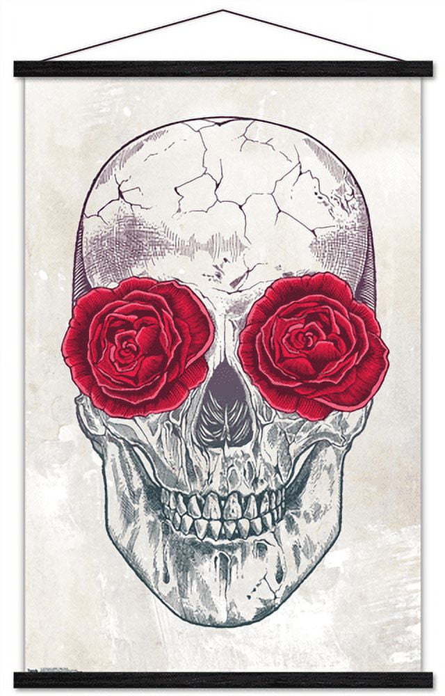 Rachel Caldwell - Skull Roses Wall Poster with Magnetic Frame, 22.375" x 34" - Walmart.com