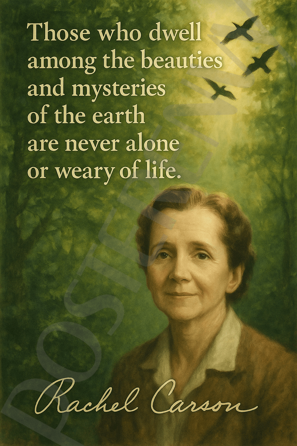 Rachel Carson Famous Quote Poster – "Beauties and Mysteries of the ...