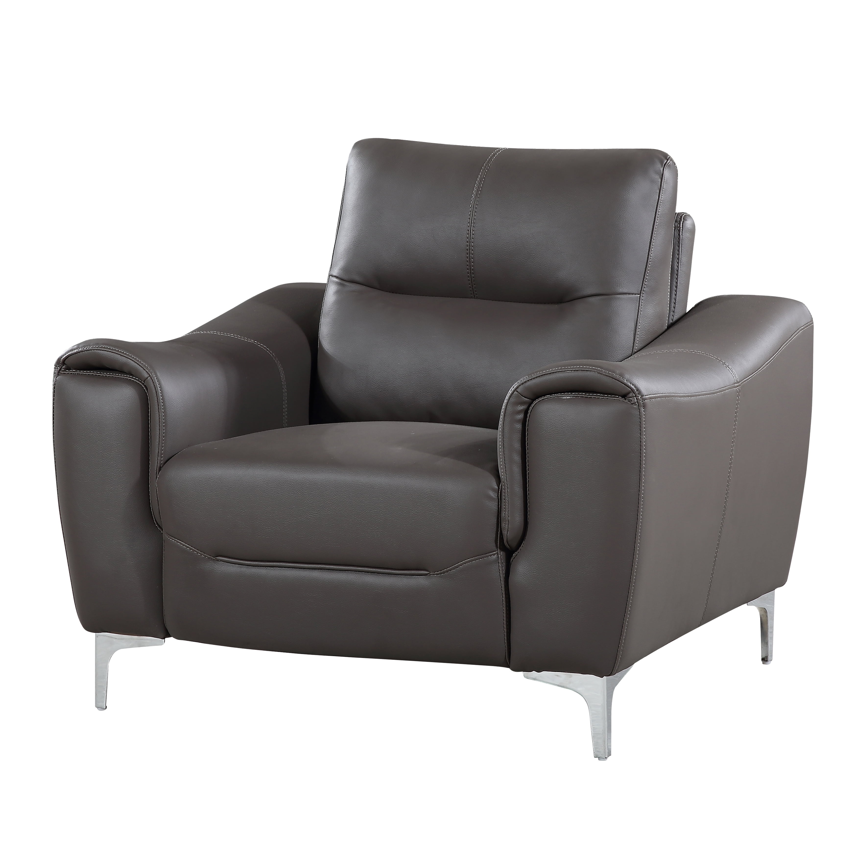 Rachel Collection 1 Piece Modern Leather and Fabric Upholstered ...