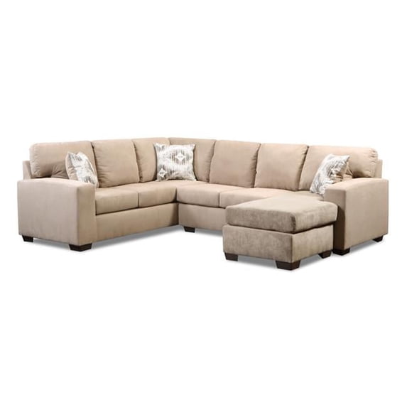 Rachel Corner Sectional with Right Facing Chaise, Taupe - Walmart.com