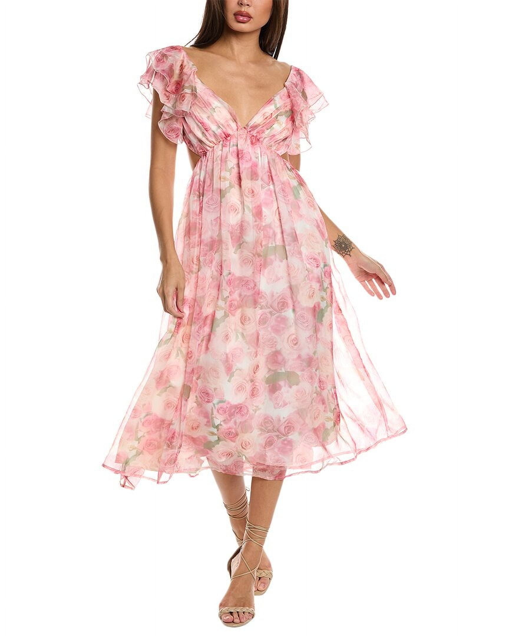 Rachel Parcell womens RACHEL Rachel Roy Chiffon Midi Dress, 12, Pink ...