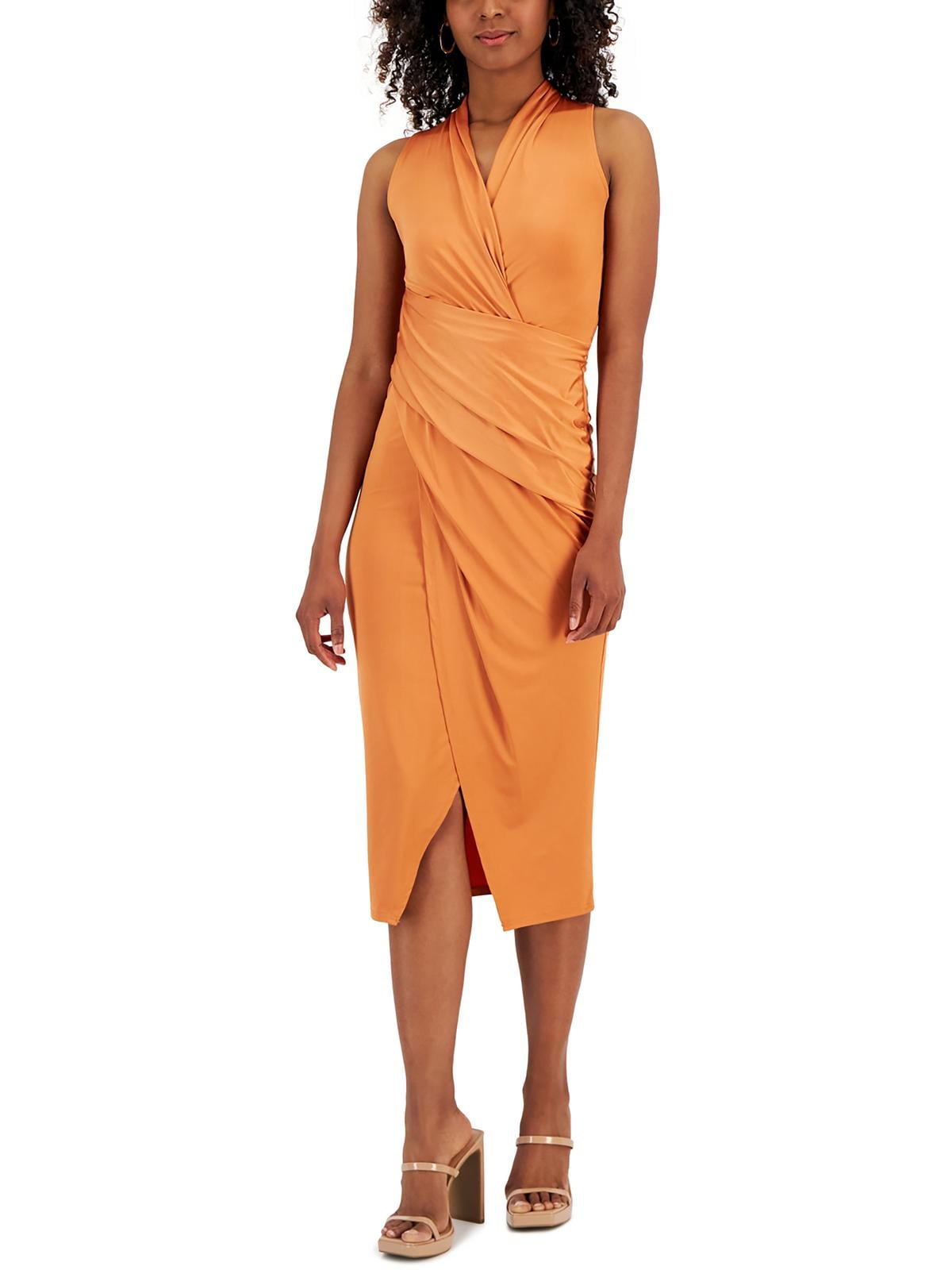 Rachel Rachel Roy Womens Midi Faux Wrap Sheath Dress - Walmart.com