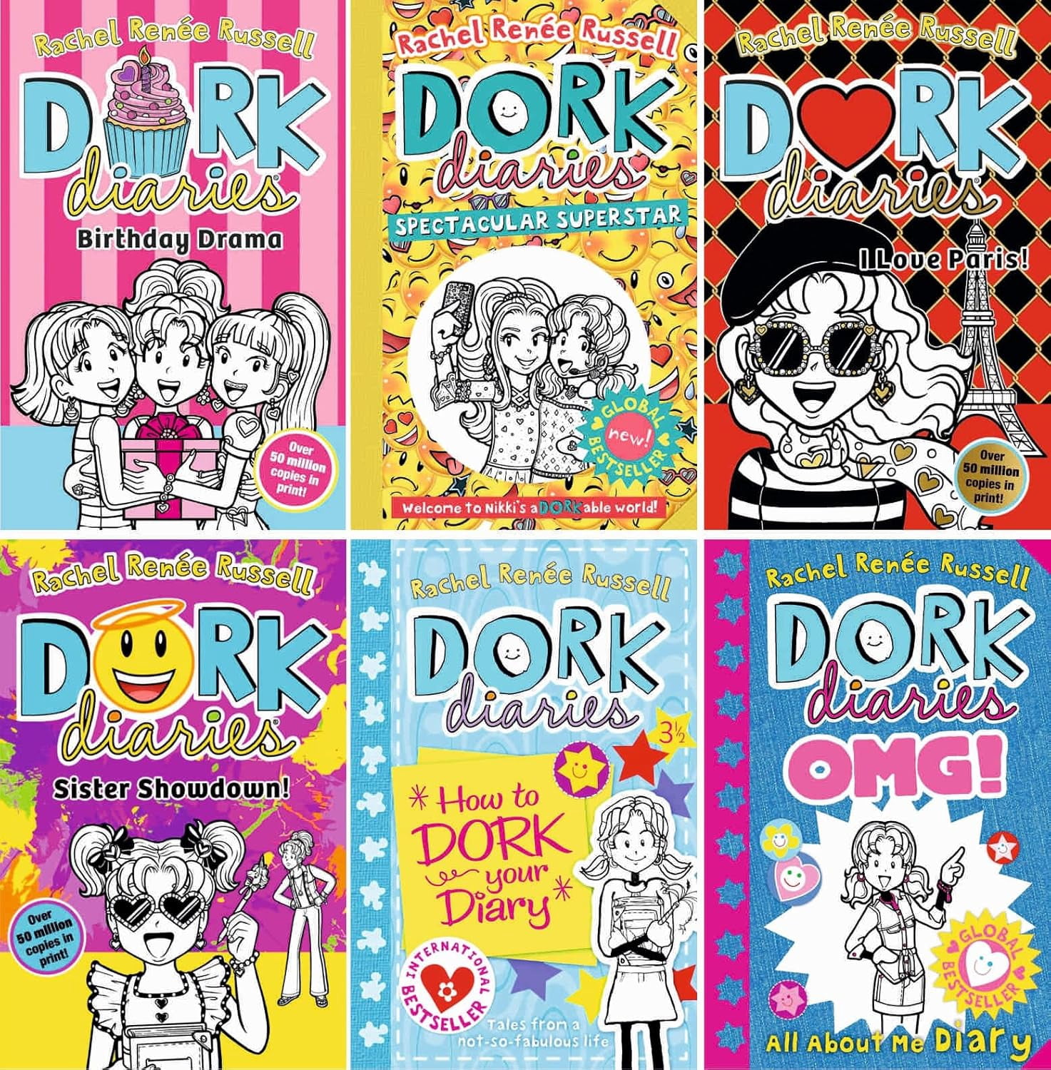 Rachel Renée Russell’s Dork Diaries 6-Book Collection Set – Includes ...