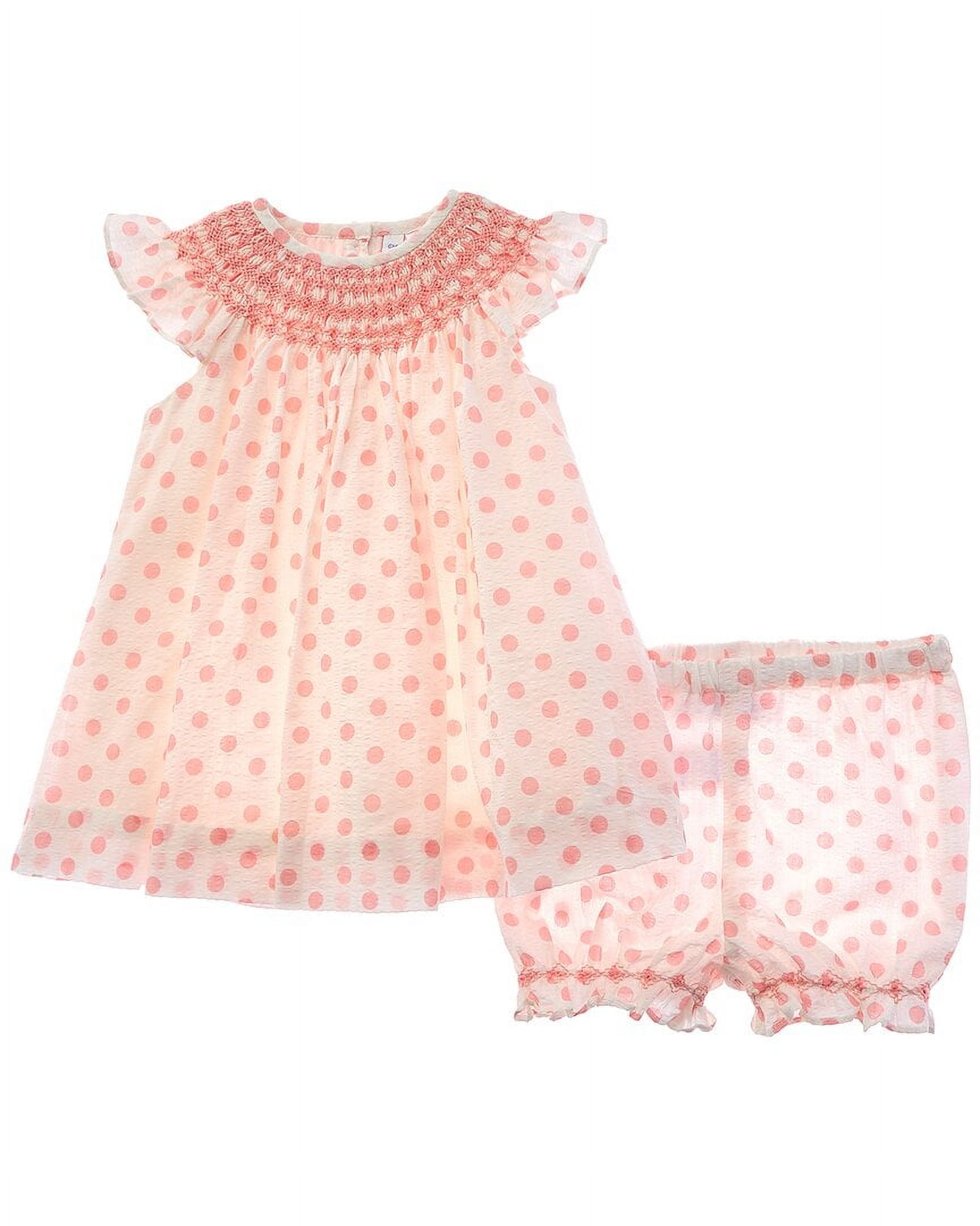 Rachel Riley girls Angel Dot Smocked Dress & Bloomer Set, 24M - Walmart.com