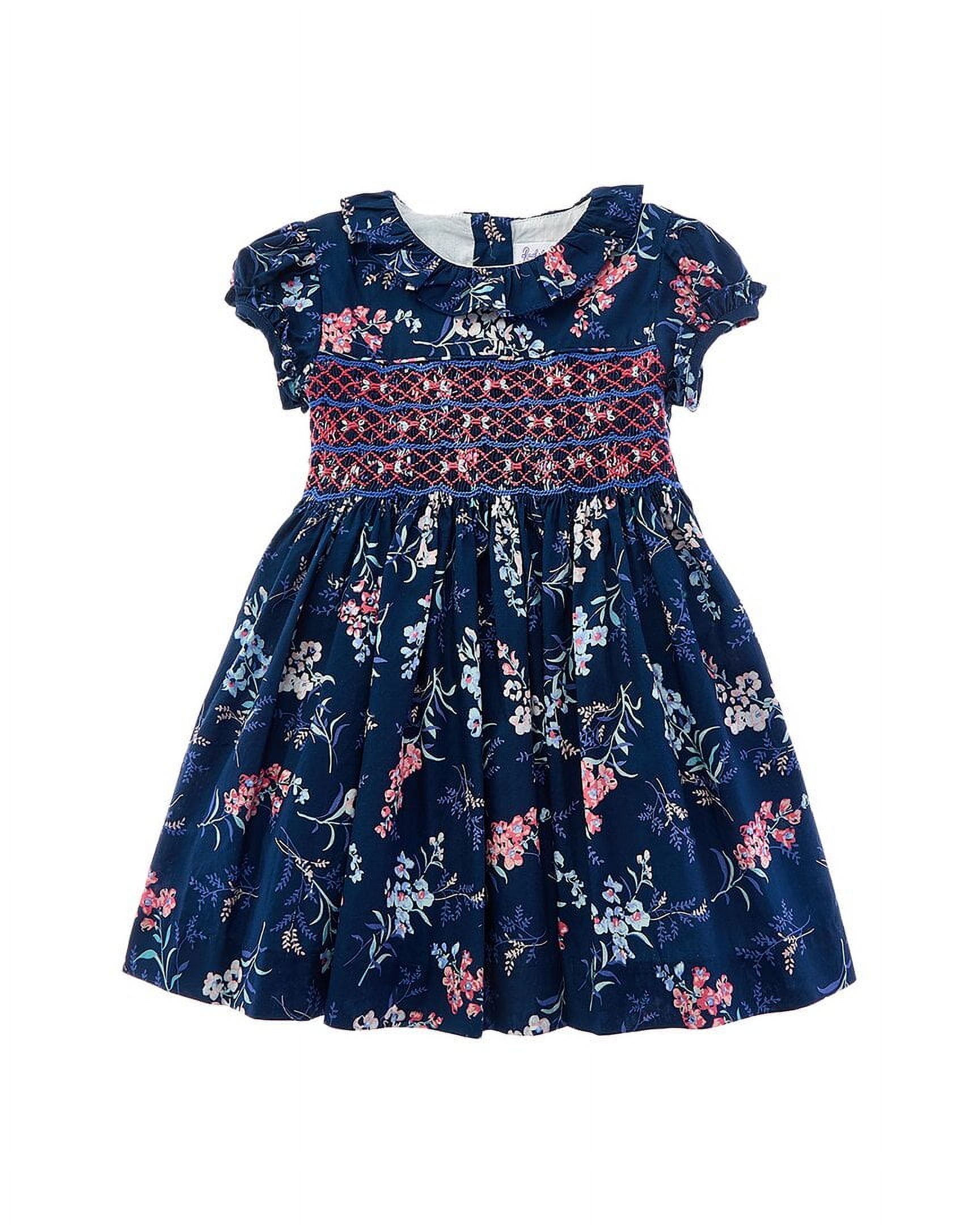 Rachel Riley girls Floral Smocked Dress, 2Y - Walmart.com