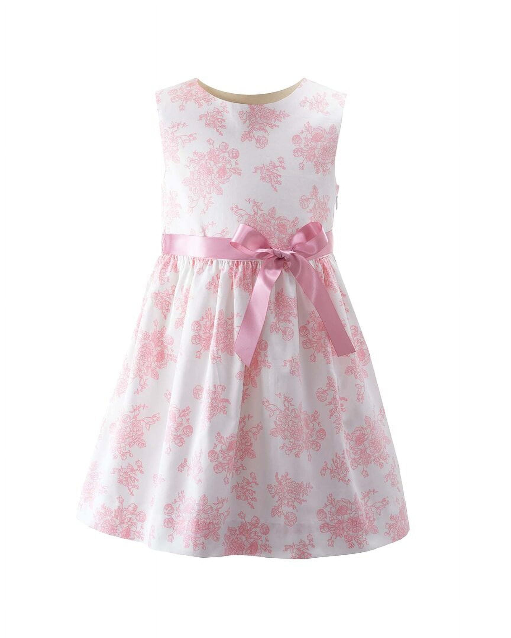 Rachel Riley girls Floral Toile Dress, 3Y, Pink - Walmart.com