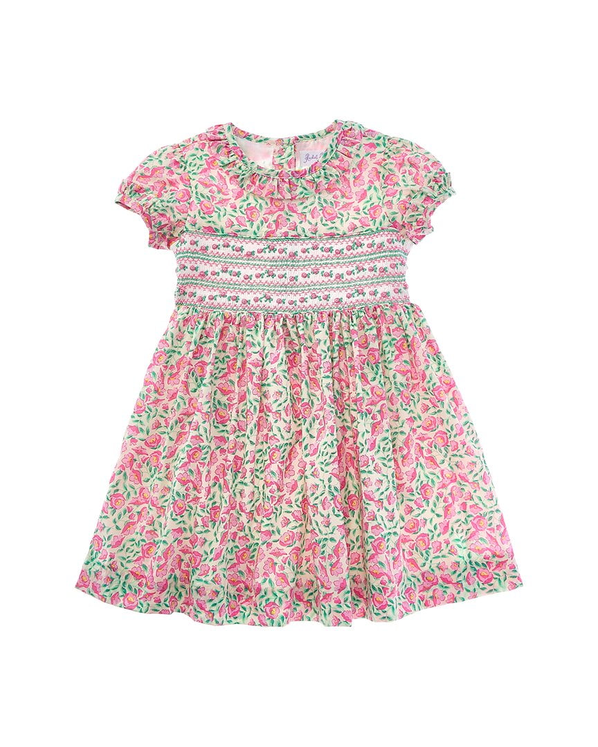 Rachel Riley girls Leafy Floral Smocked Dress, 7Y - Walmart.com