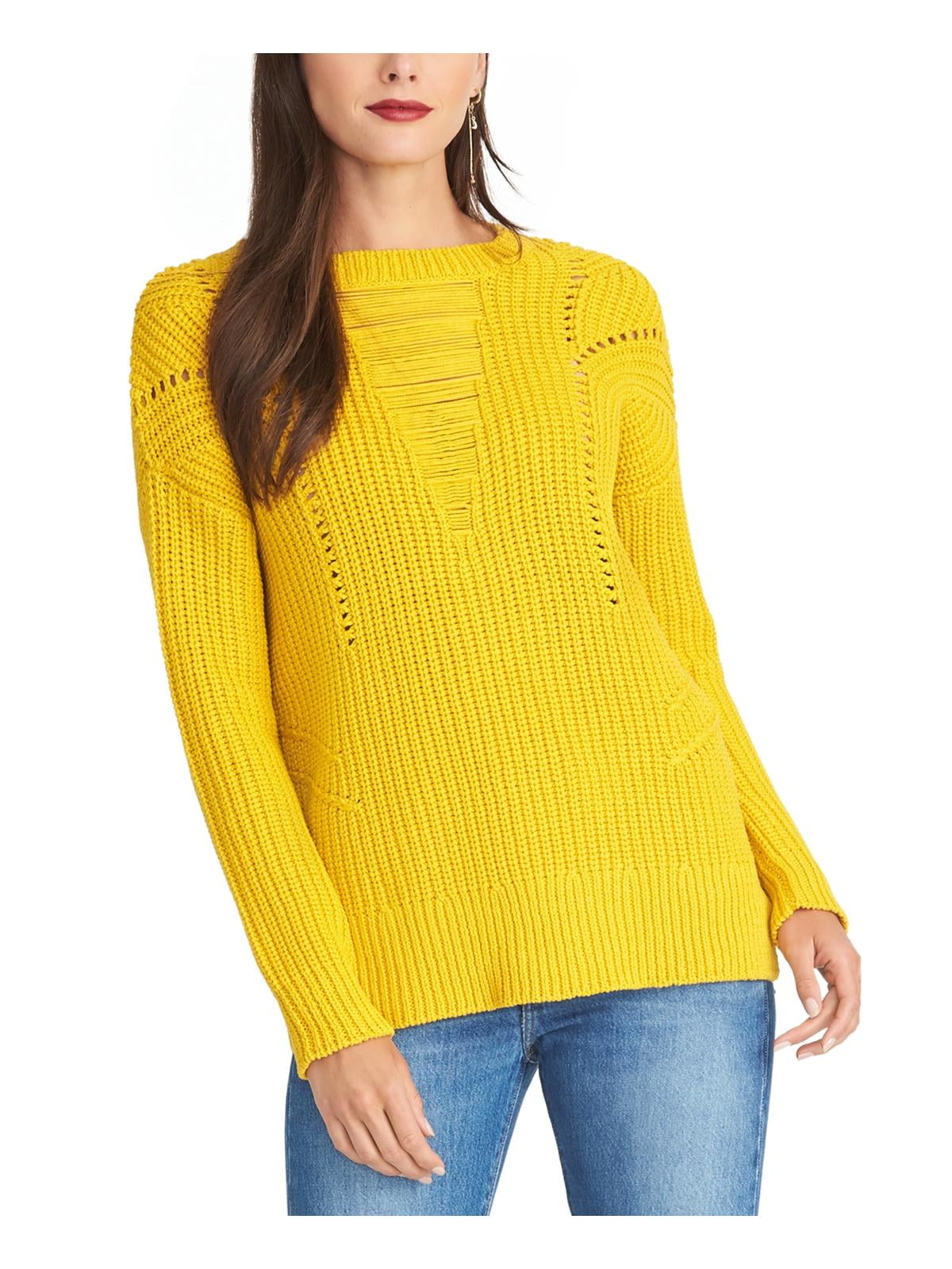 Rachel Roy Textured Sweater Yellow Size XX-Large - Walmart.com
