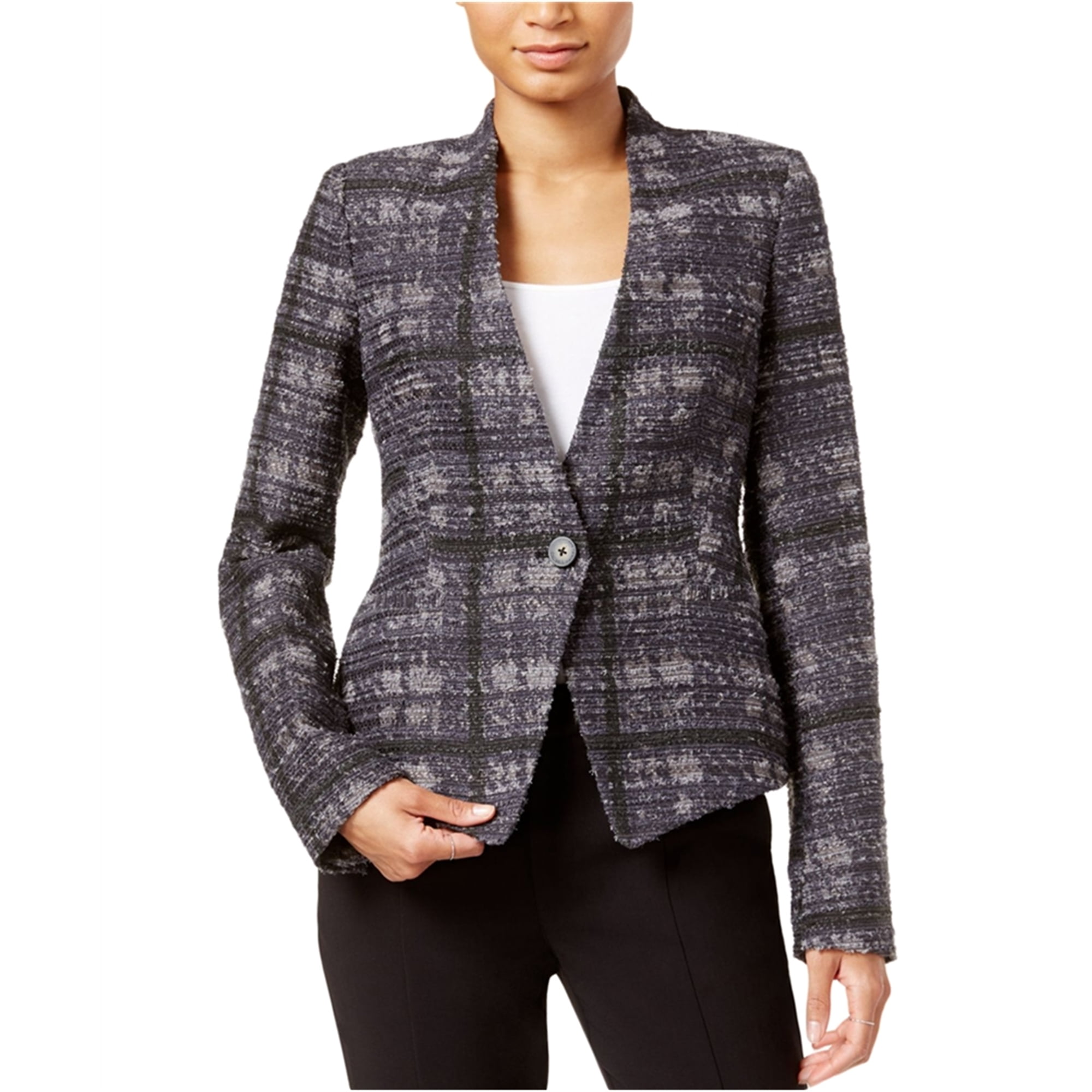 Rachel Roy Womens Frankie Printed Blazer Jacket, Grey, 8 - Walmart.com