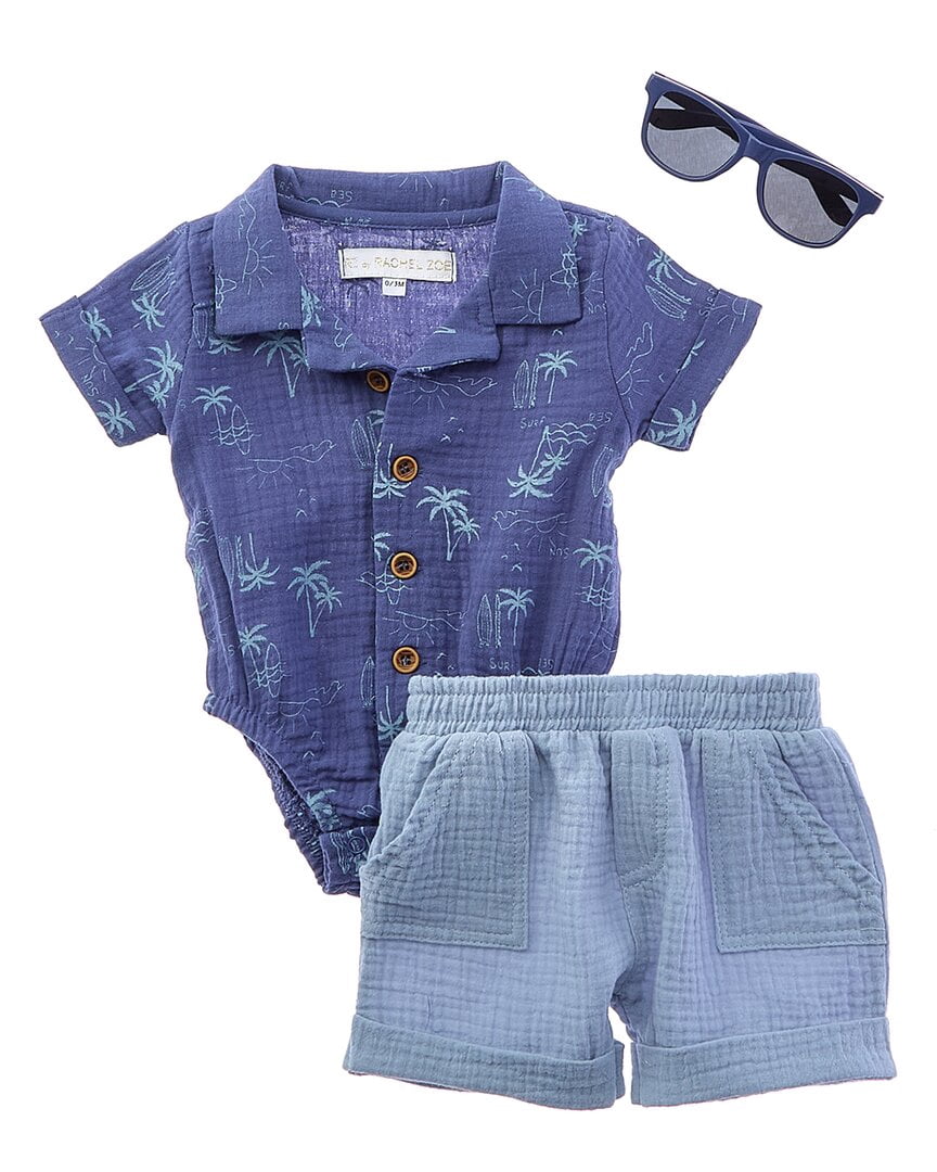Rachel Zoe girls 3pc Gauze Short Set with Sunglasses, 6/9M - Walmart.com