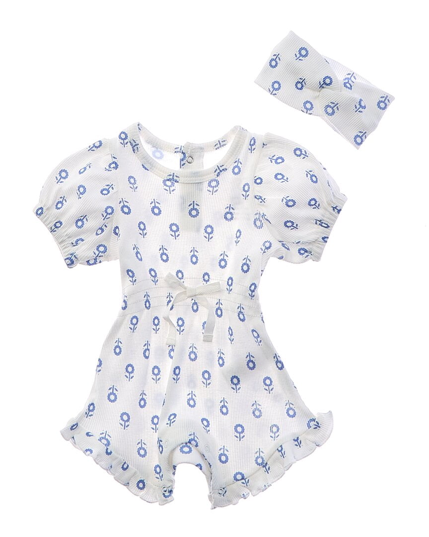 Rachel Zoe girls Rib Romper & Headband Set, 0/3M - Walmart.com