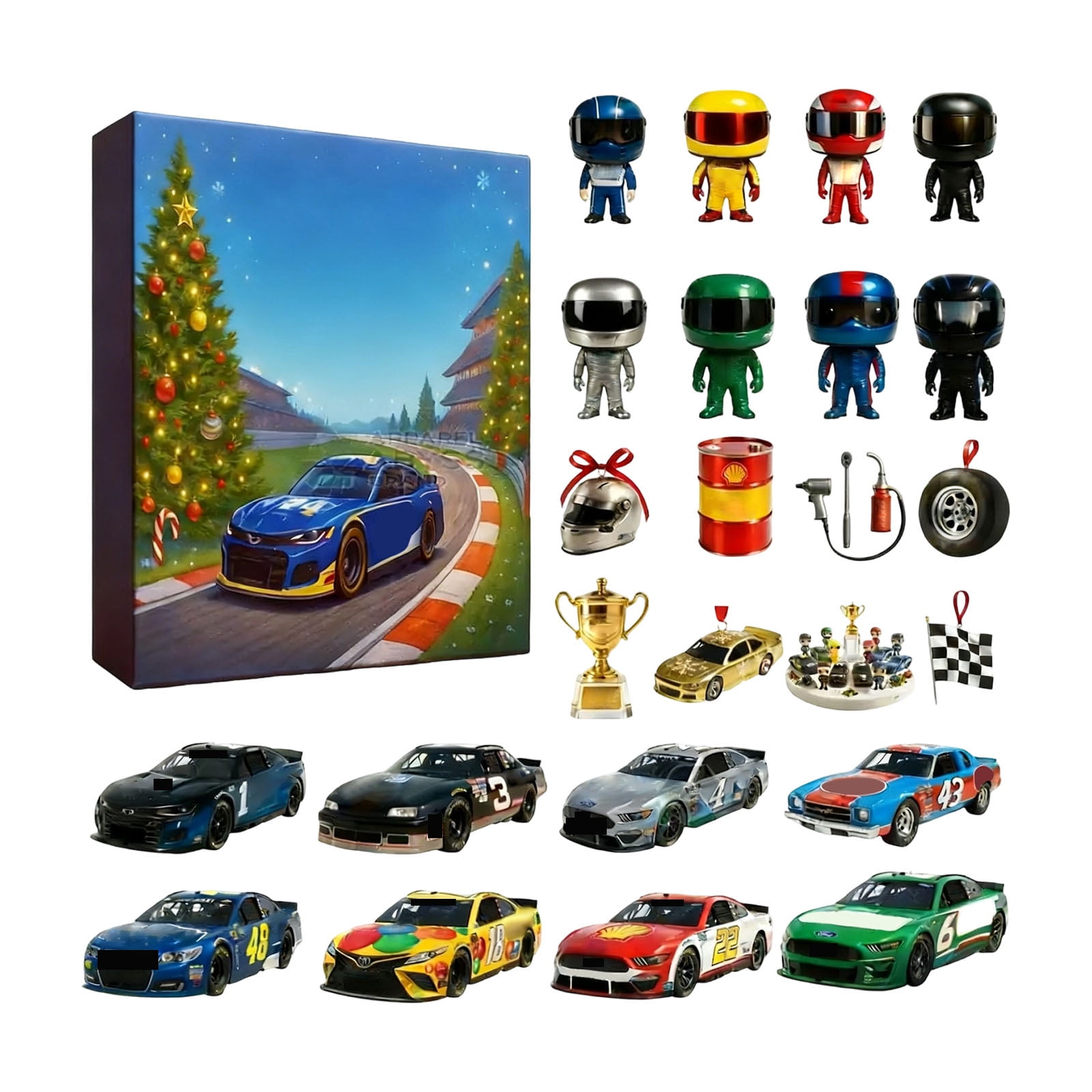 Racing Advent Calendar 2025, 24 Days Christmas Countdown with 2D ...