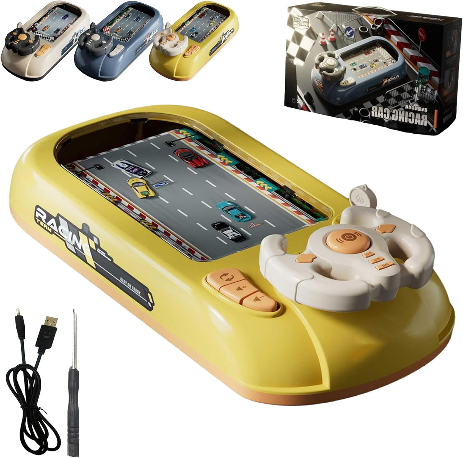 Racing Adventure Car Steering Wheel, 2025 Upgrade 200 Levels, Musical ...