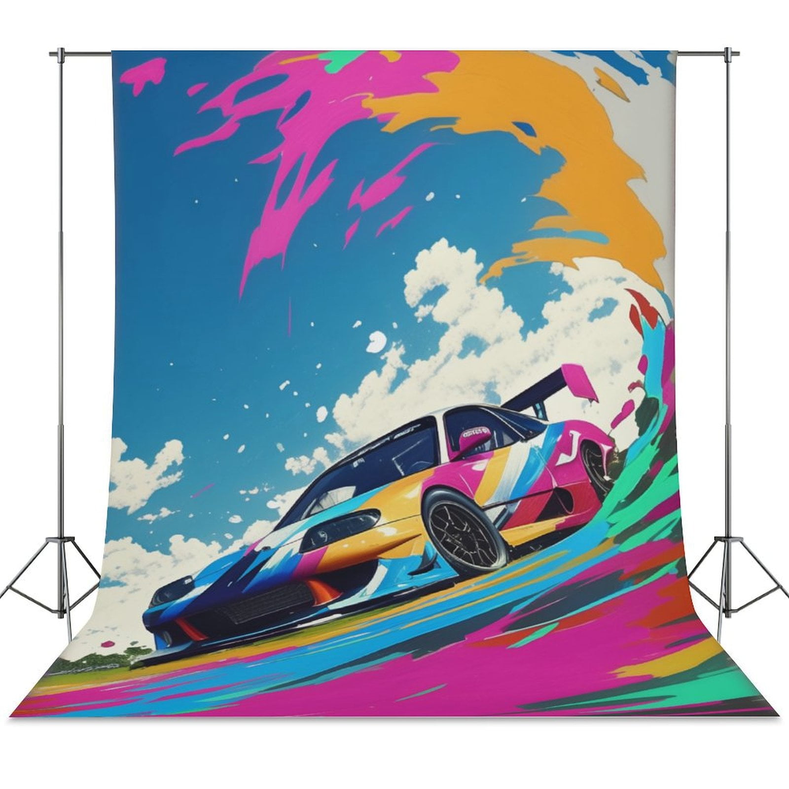 Racing And Flag Spring Wall Backdrop Background Floral Backdrops 5x7FT ...