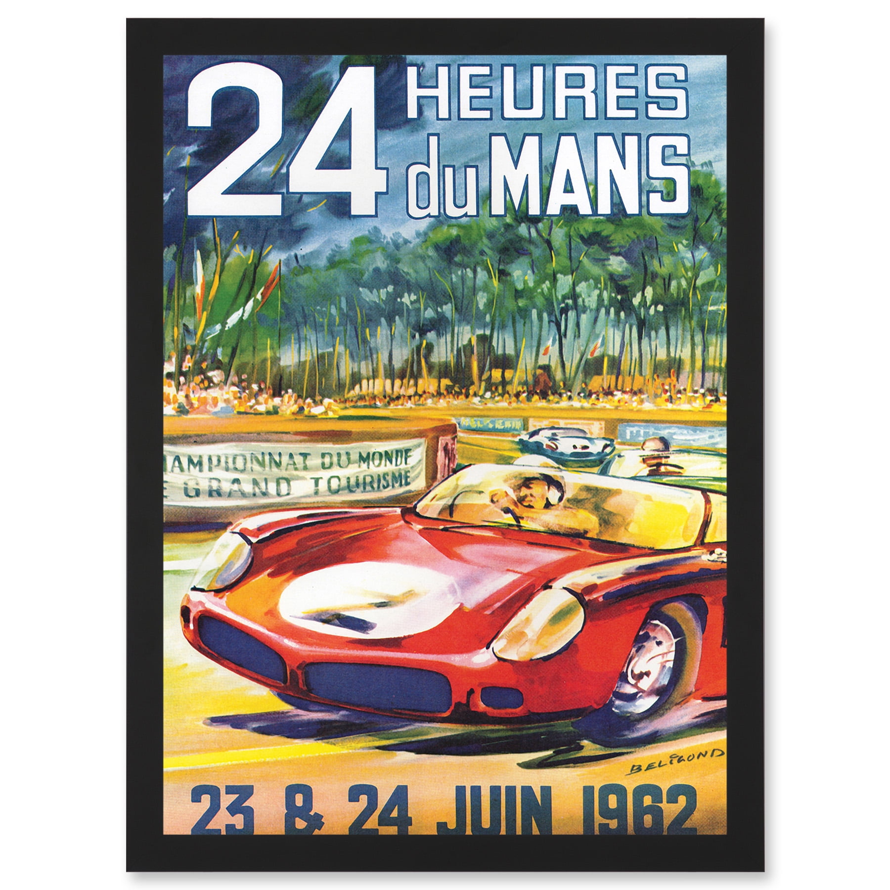 Racing Automobile Classic 24 Heures Du Mans 1982 A4 Artwork Framed Wall Art Print - Walmart.com