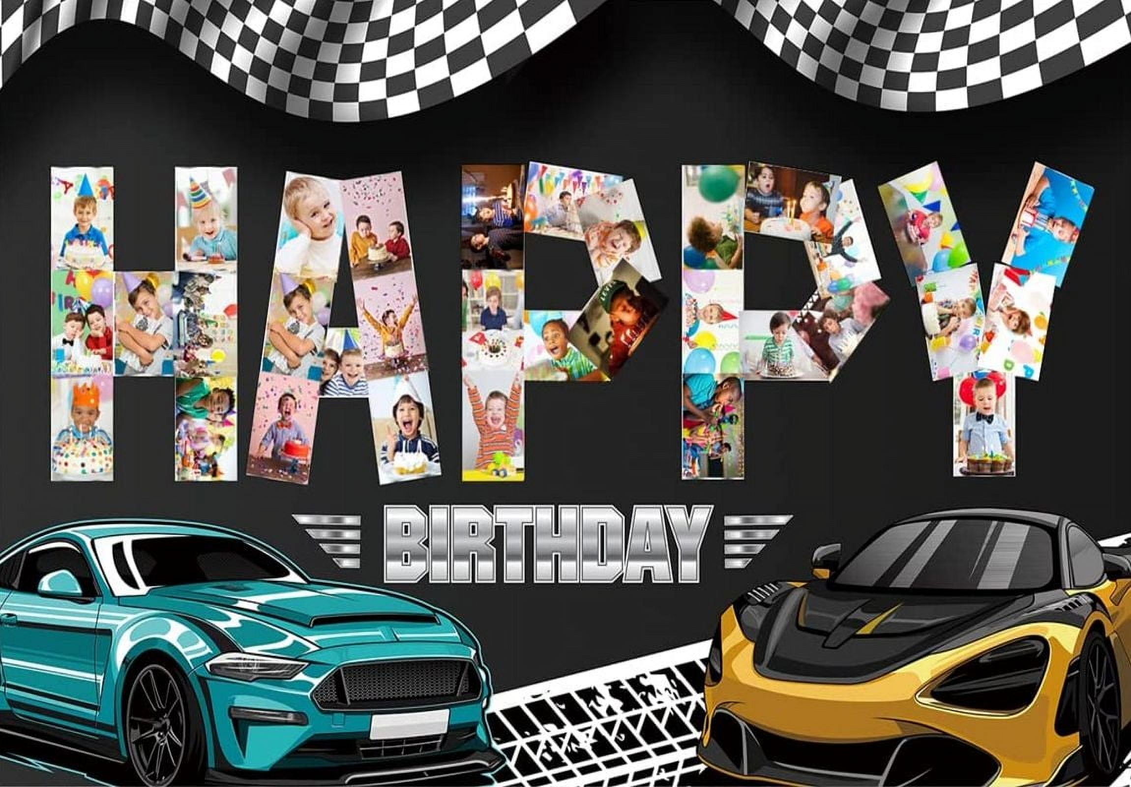 Racing Background Photography Backdrops Vintage Birthday ration Four ...