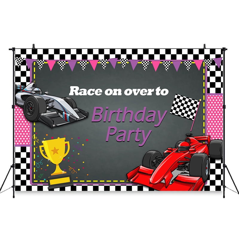 Racing Birthday Photography Backdrop Race Car Boy Children Happy ...