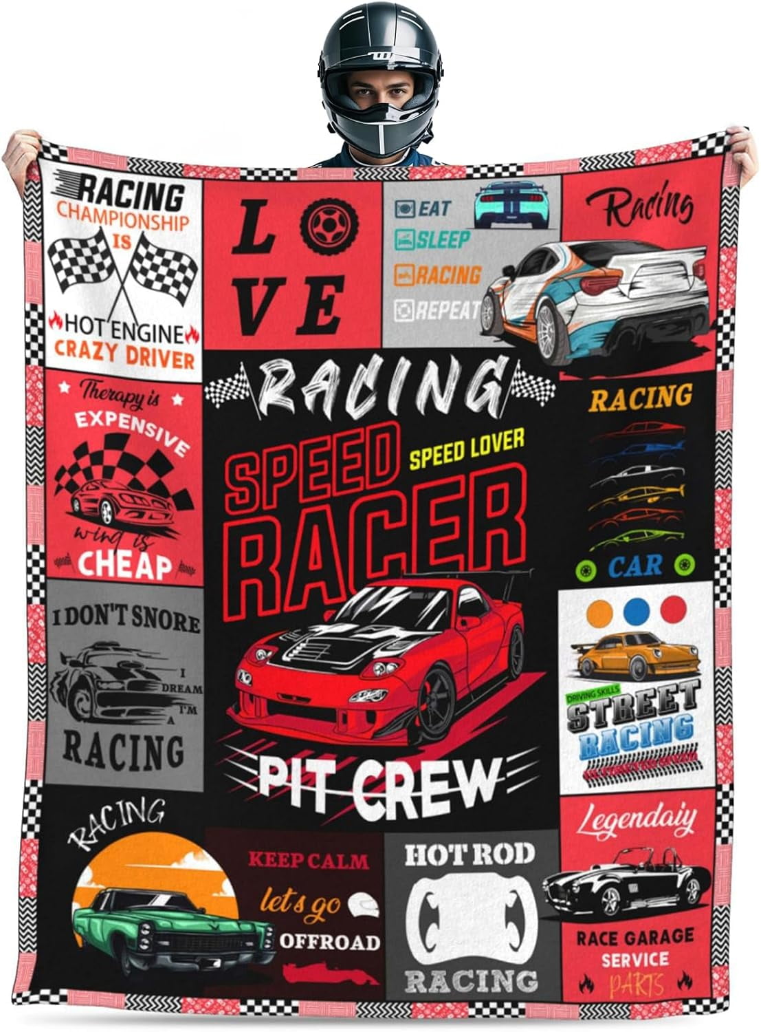 Racing Blanket Car Racing Gift Ideas for Men Women,Racing Car Blanket ...