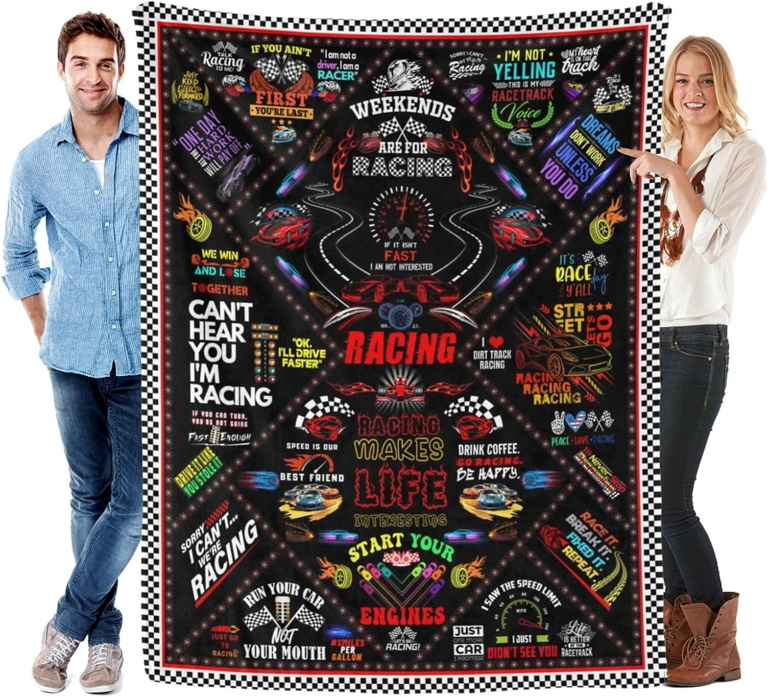 Racing Blanket Car Racing Gift Ideas for Men Woman,Racing Car Blanket ...