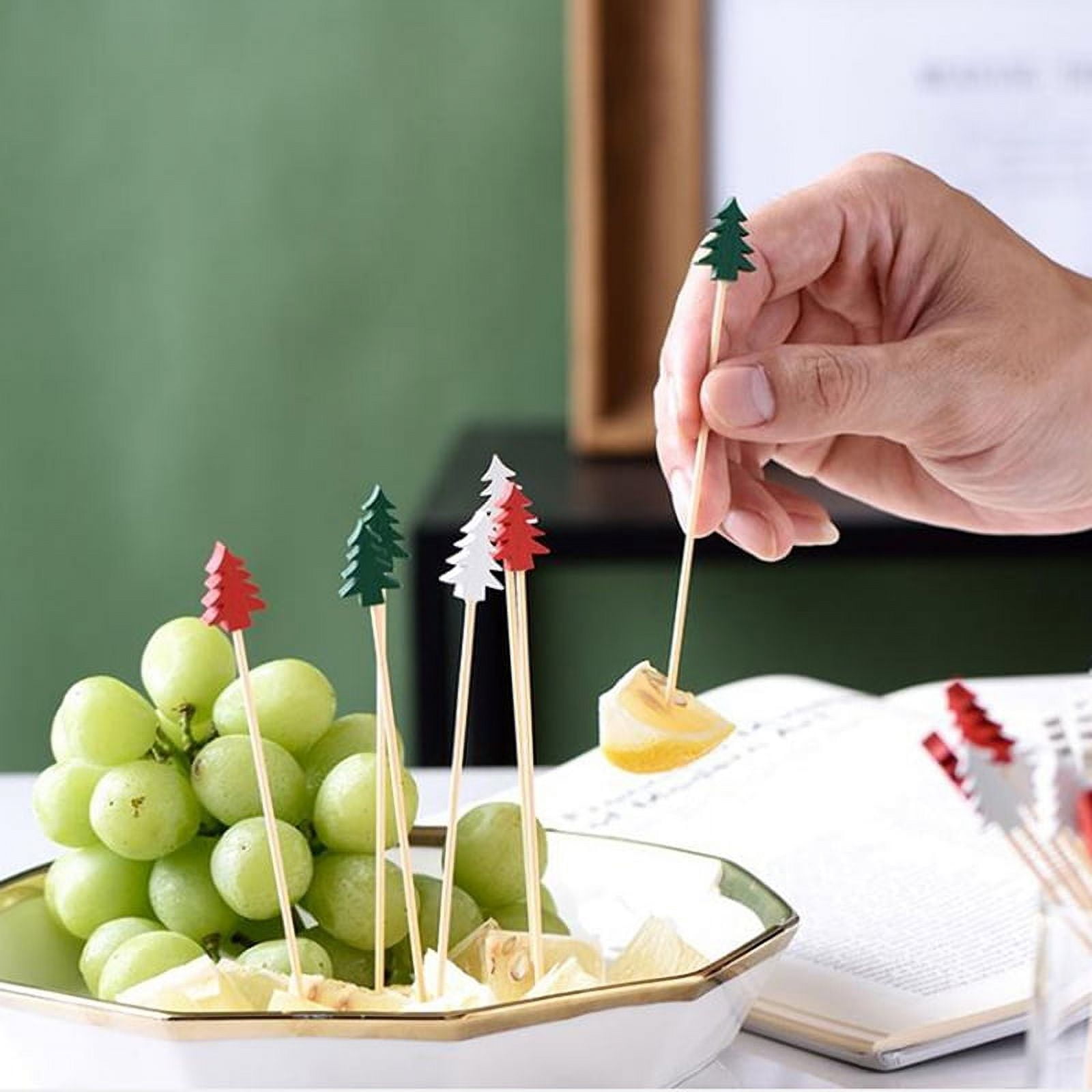 Racing Butterfly 100pcs12cm Bamboo Pick Buffet Cupcake Fruit Fork Party ...