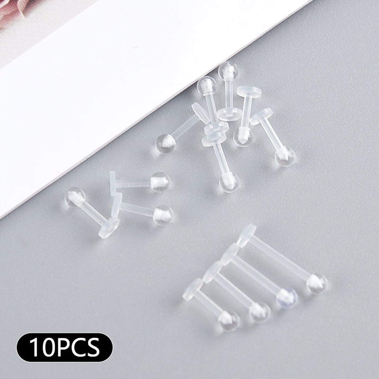 Racing Butterfly 10pcs Clear Acrylic Lip Stud Piercing Ring Ear ...