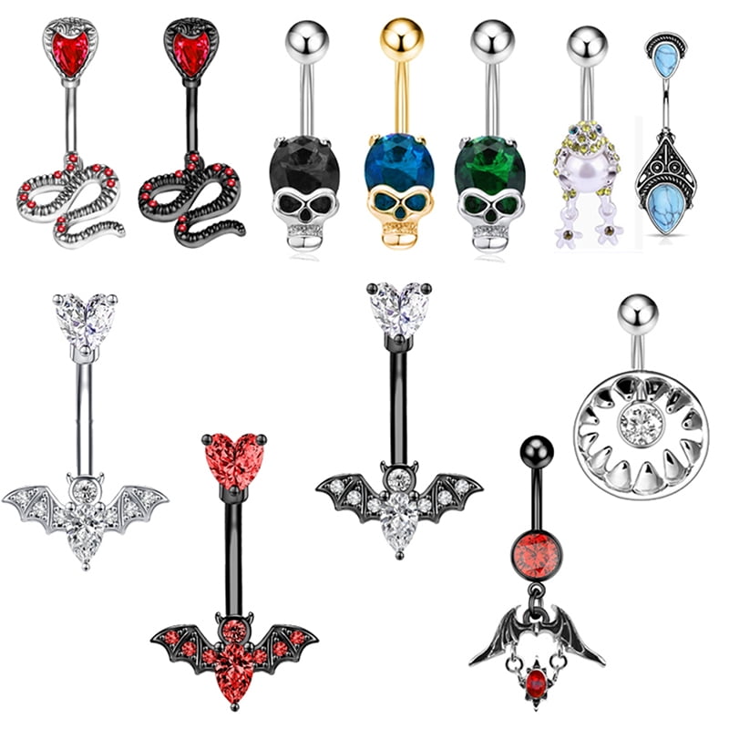 Racing Butterfly 1Pcs Bat Belly Button Piercing Jewelry Belly Ring ...