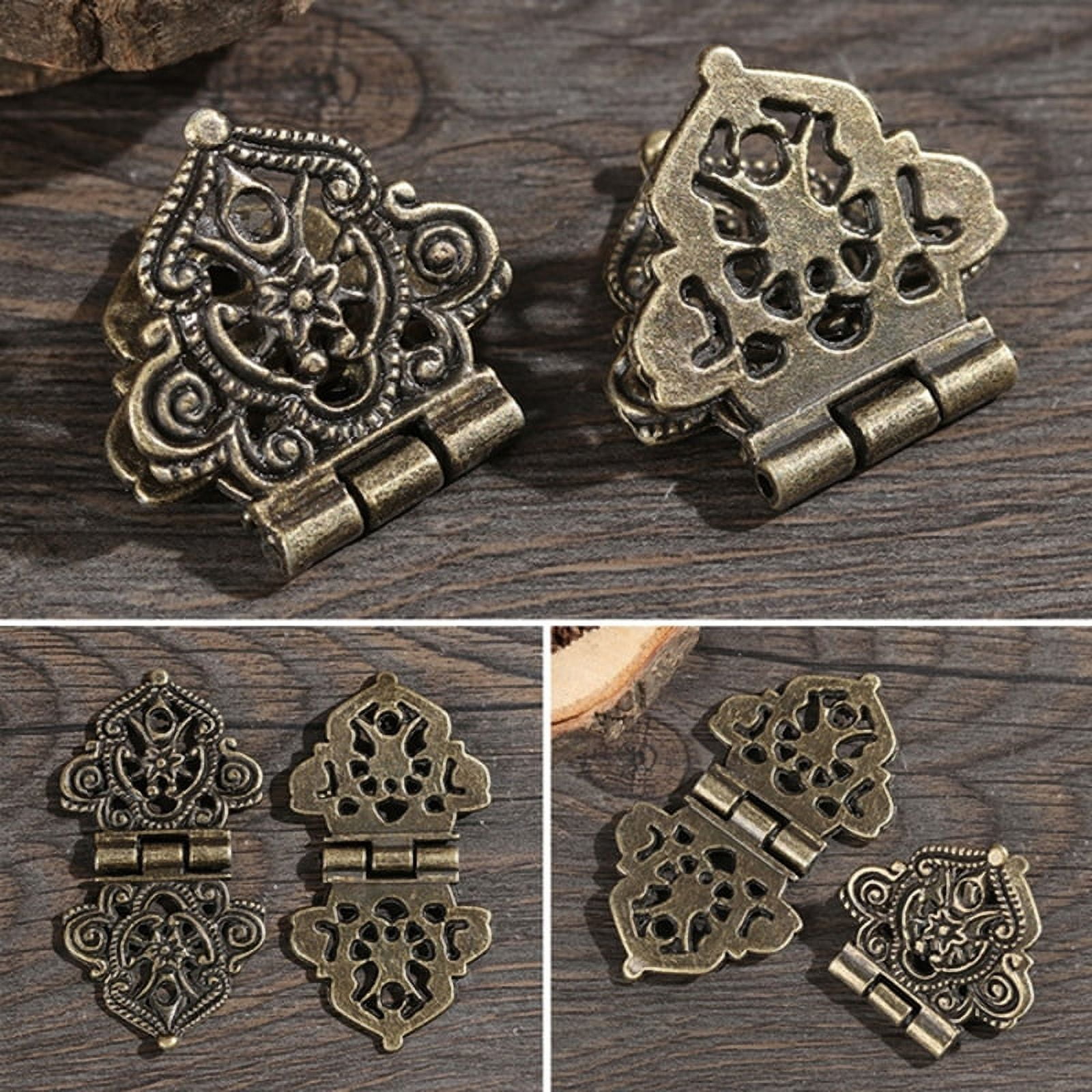 Racing Butterfly 2pcs Vintage Alloy Hollow Flower Hinge Furniture ...