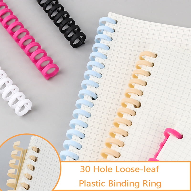 Racing Butterfly 30 Hole Loose-leaf Plastic Binding Ring Spring Spiral ...
