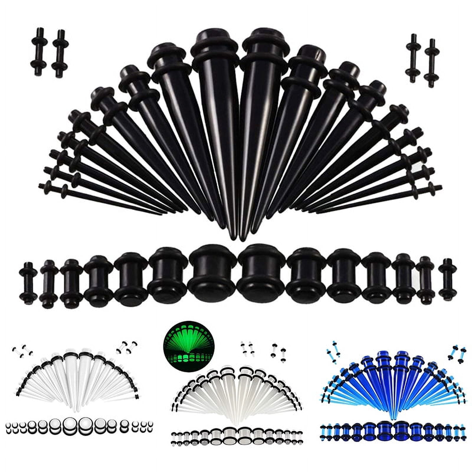 Racing Butterfly 36Pcs Acrylic Ear Gauge Stretching Kit Tapers Flesh ...